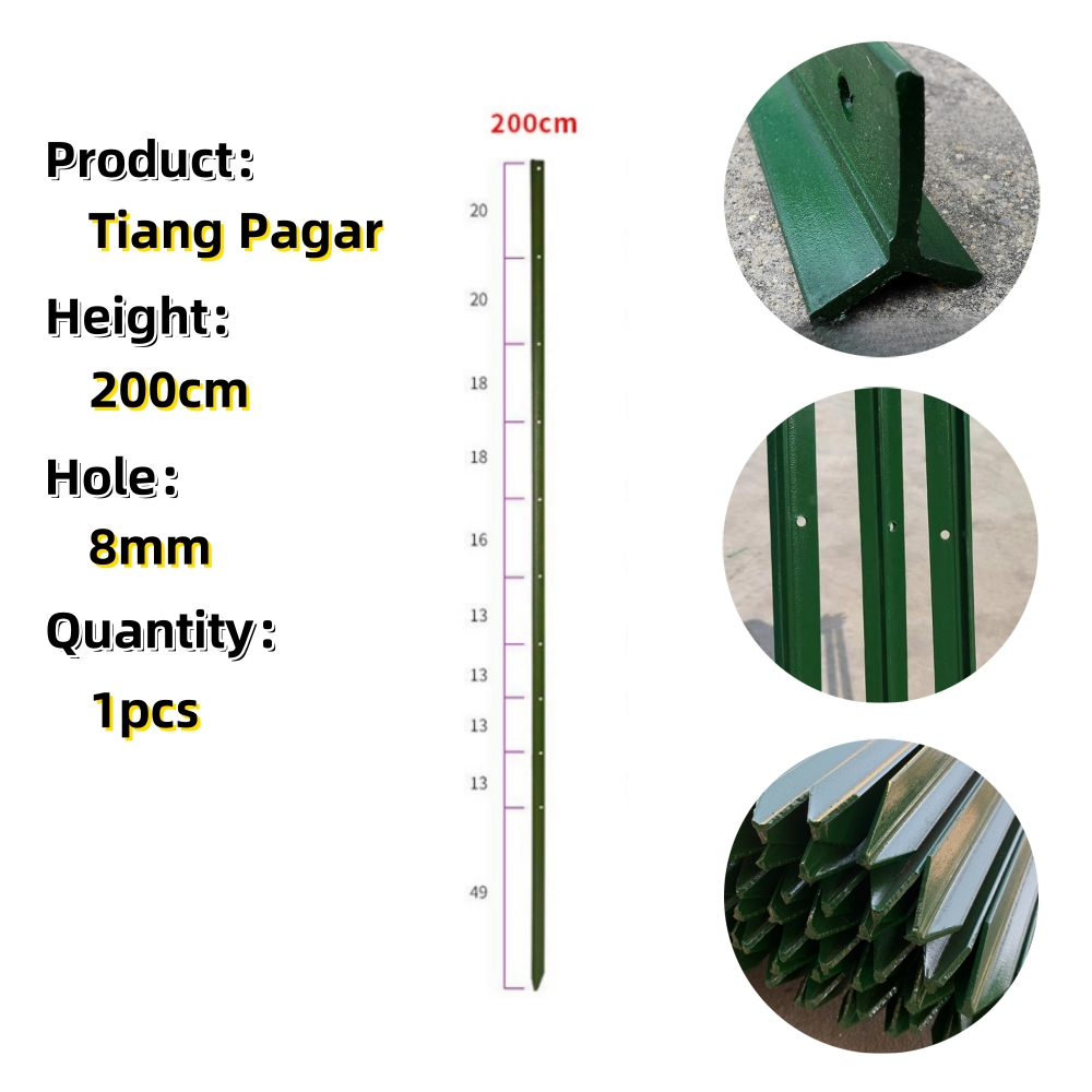 Pagar Cyclone Fence Column 1.7m 2m 2.5m Barbed Wire Triangle Steel Iron ...