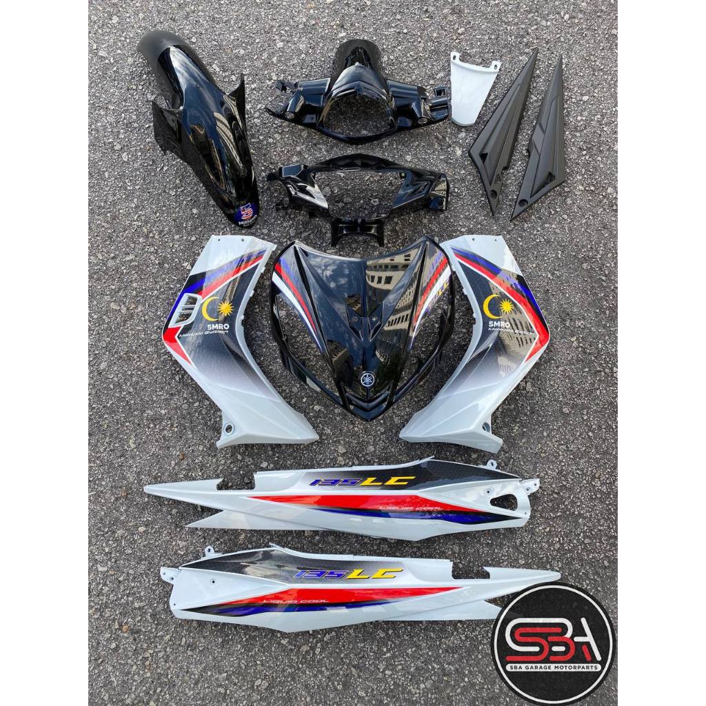 COVERSET BODYSET YAMAHA LC LC135 V1 DR 5MRO 5 MILLIONTH ROLL OUT BLACK ...