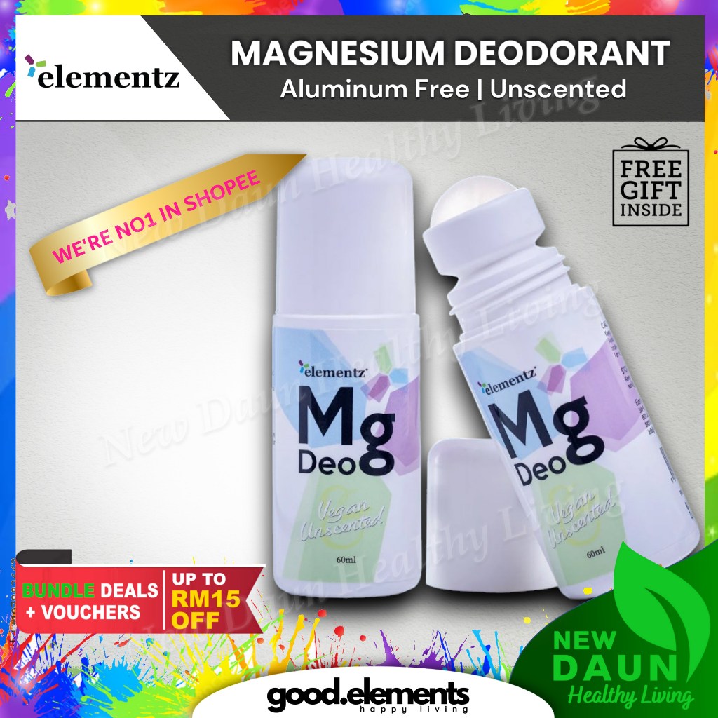 ELEMENTZ MG DEO Magnesium Deo 60ml (ALUMINUM FREE) Natural Magnesium ...