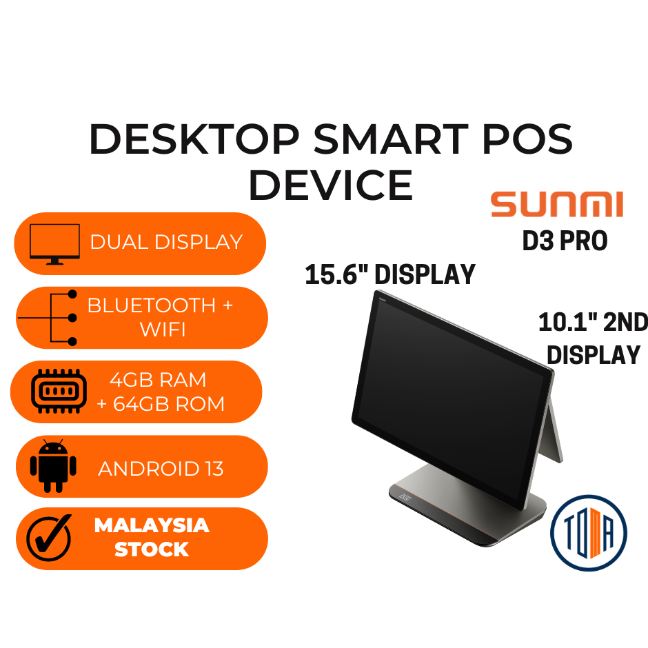 Sunmi D3 PRO All in One Dekstop POS Touchscreen Terminal 15.6" inch ...