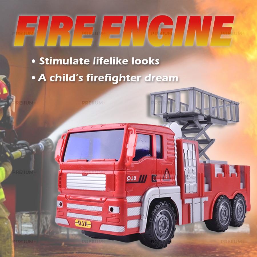 Fire Truck Fire Engine Toy Vehicle Car Fire Ladder Lift Truck Model ...