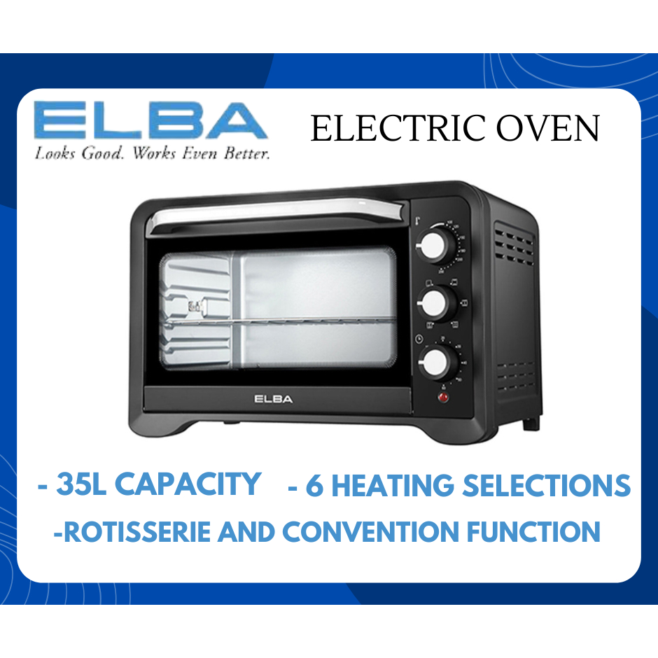 ELBA 35 LITER ELECTRIC OVEN 6 HEATING SECTIONS BLACK | Shopee Malaysia
