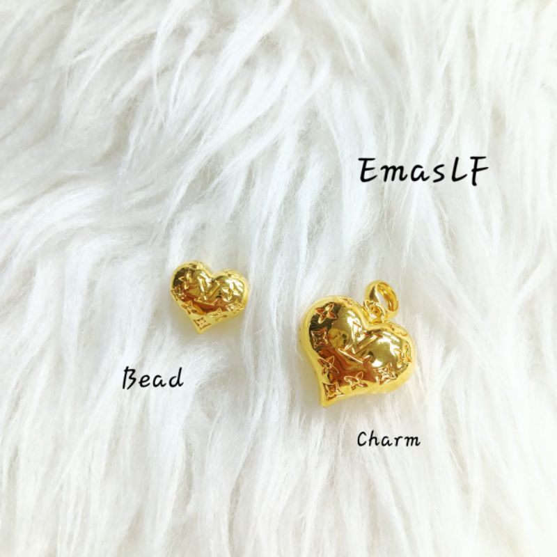LF Emas 916 LV Love Gemuk hard gold Loket/charm/bead | Shopee Malaysia