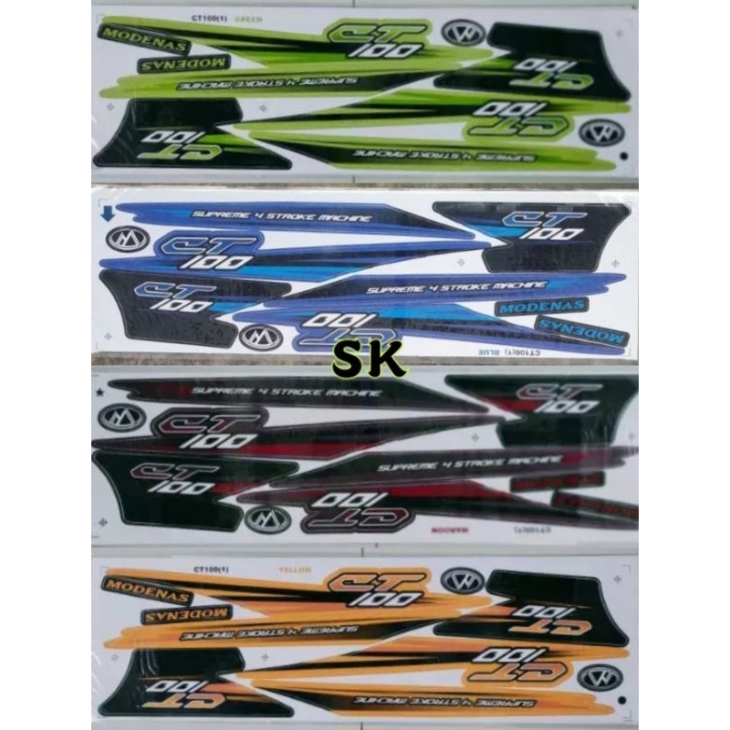 MODENAS CT100 CT 100 (1) STRIPE BODY STICKER STIKER (READY STOCK ...