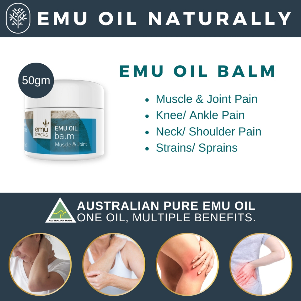 Emu Tracks Emu Oil Balm fr Australia. 100% Natural Pain Relief for Neck ...