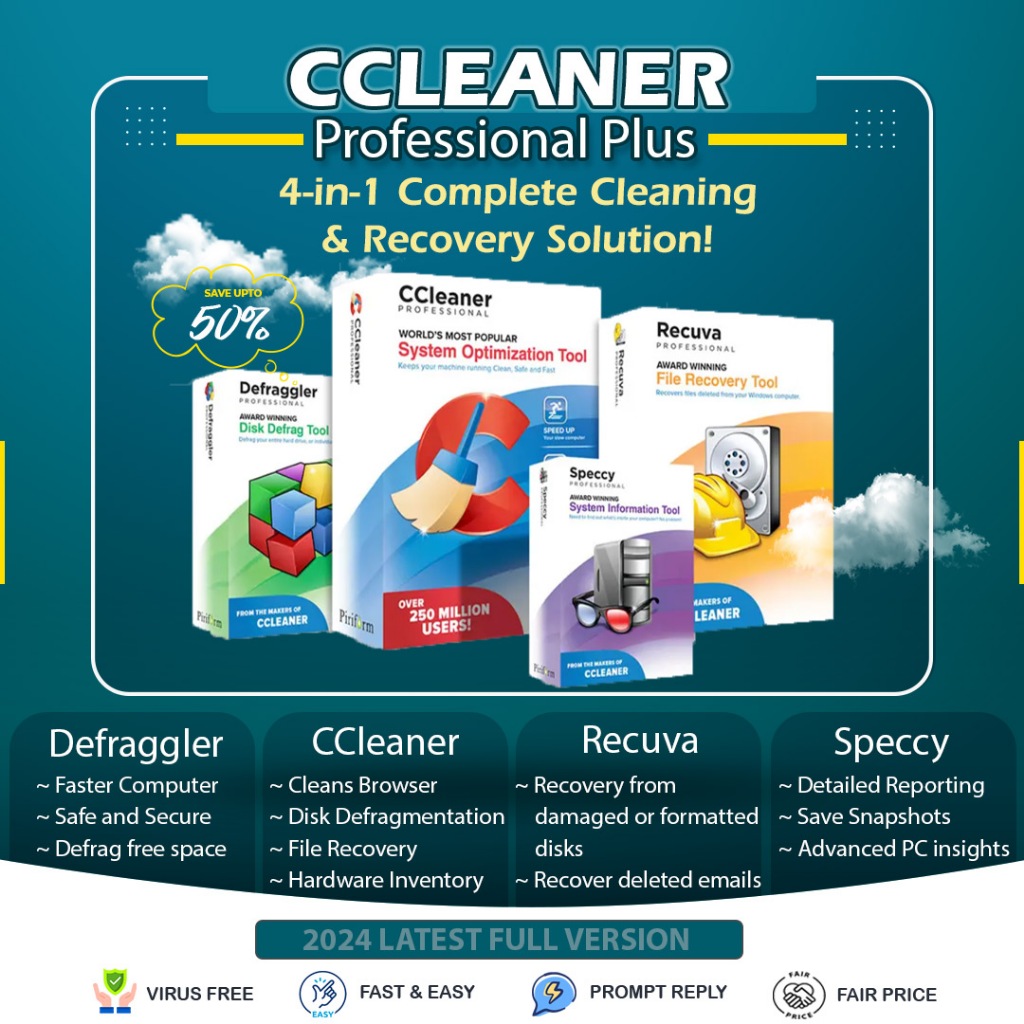 CCleaner Professional Plus 2024 Latest Full Version | Including Recuva ...
