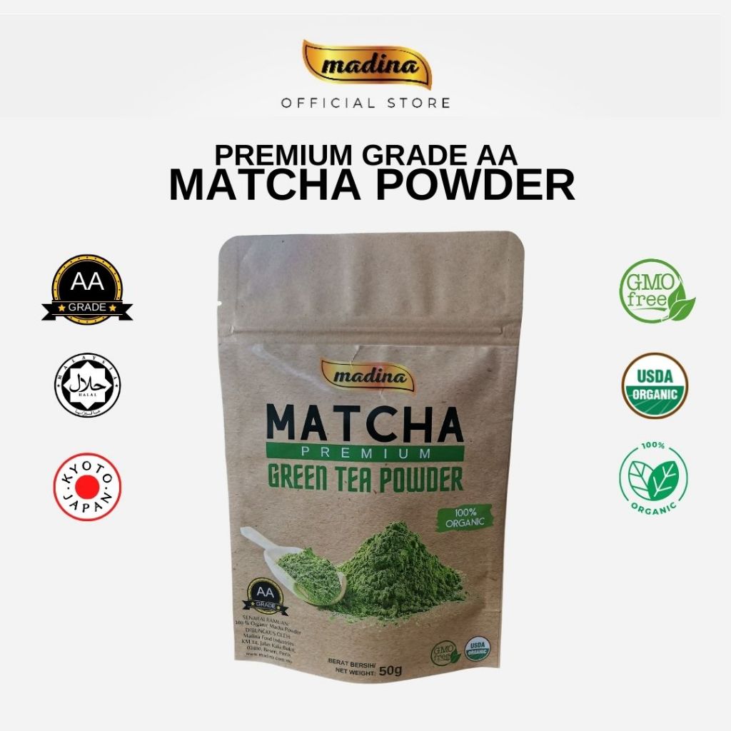 Madina Organic Matcha Premium Grade (AA) HALAL | Shopee Malaysia