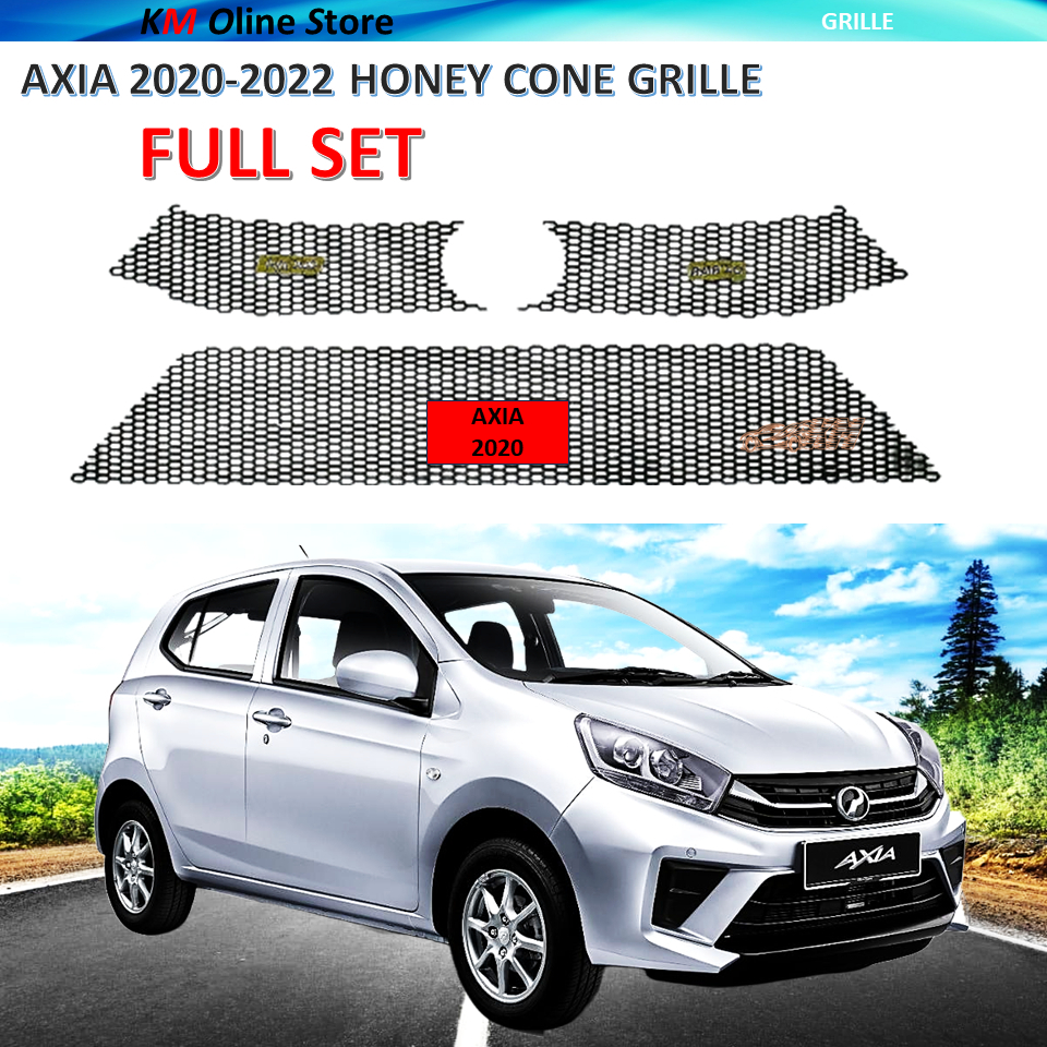 Perodua Axia 2020-2022 Ready Cut Honeycomb Grill Full Set Top Bottom ...