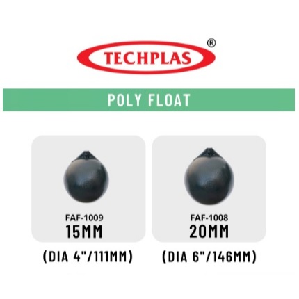 [READY STOCK] Techplas 1/2" 3/4" 15mm 20mm Poly Float Ball for Water ...