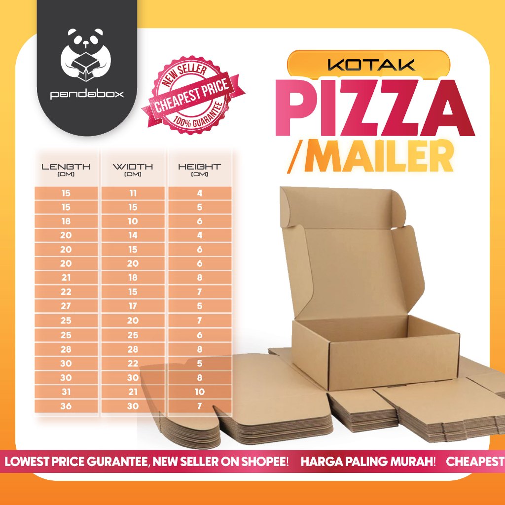 PANDABOX Pizza Box Kotak Carton Box Packaging Box Gift Box Paper Box ...