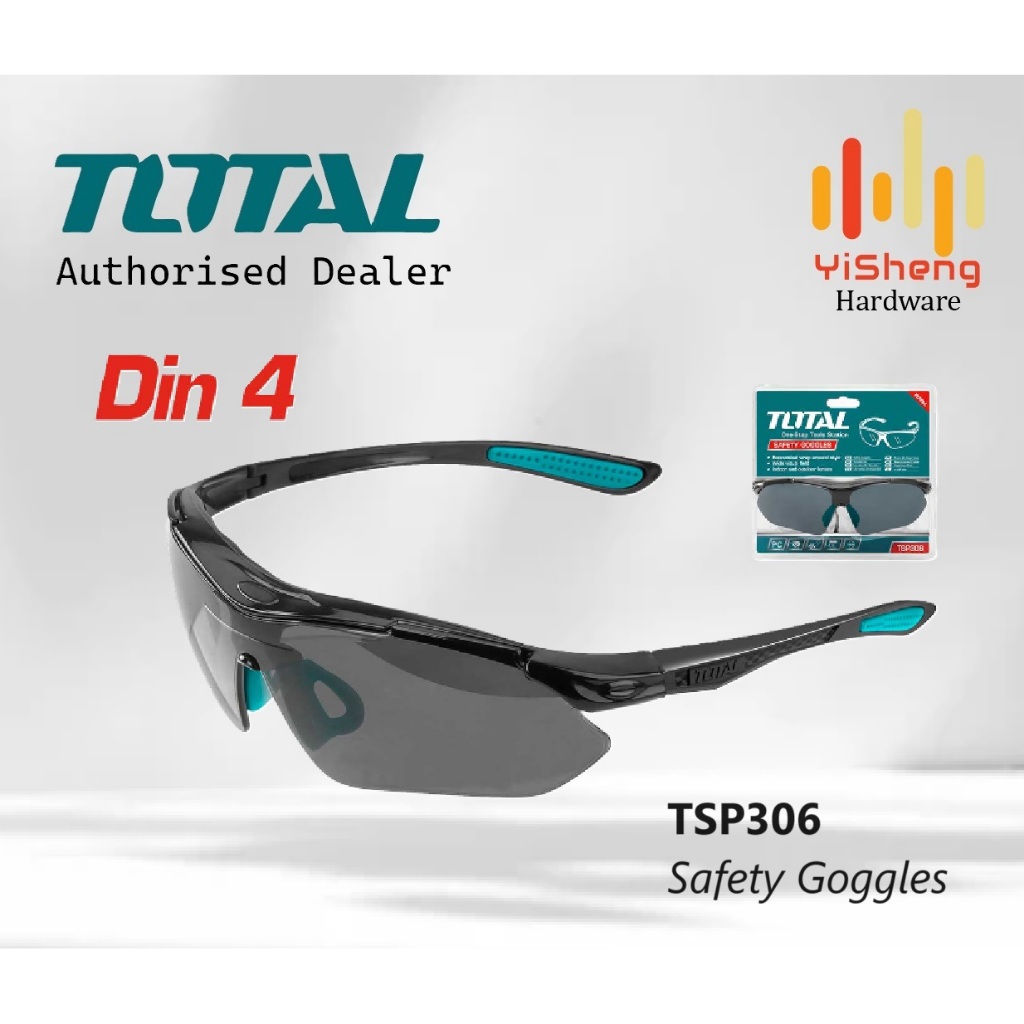 TOTAL TSP306 Safety Goggles Dark Shade (Replacement model: TSP305 ...