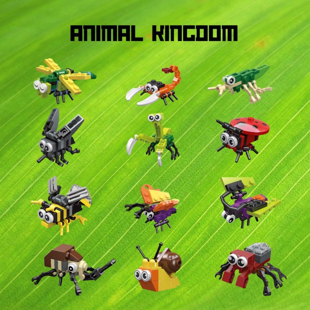 Mini Insect Series Building Block Ladybug Dragonfly Butterfly Snail ...