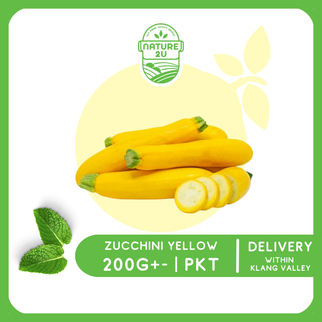 Nature2U Fresh Vegetable - Zucchini Yellow / Zukini Kuning / 黃櫛瓜 (200G ...