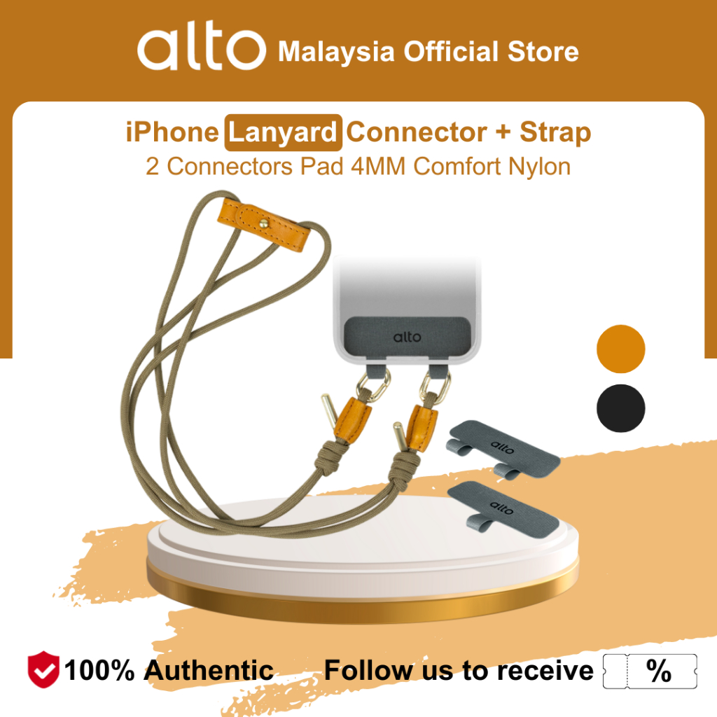 Alto iPhone Lanyards Connector + Strap (2 Connectors Pad 4MM Comfort ...