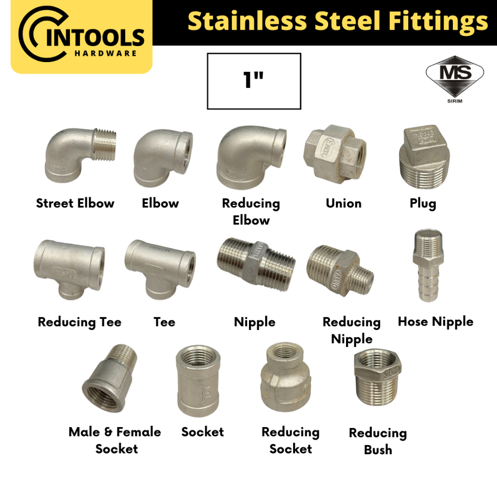 1 Inch SUS304 Stainless Steel Pipe Fittings - Satu Inci SIRIM Certified ...