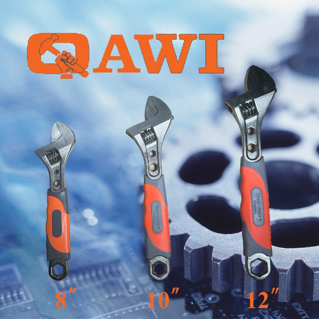 Spanner Adjustable Wrench 8" /10"/12" With Rubber Grip Handle Spanner ...