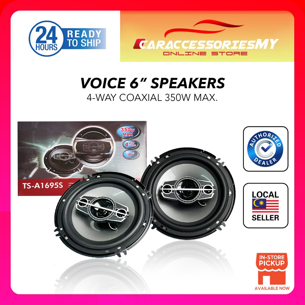 Voice 6 inch car speaker 4 way 350W speker kereta coaxial speakers ...