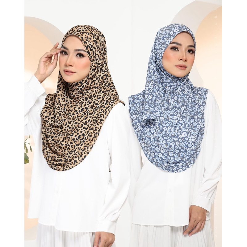 Warda Klasik Printed Tudung Travel Ironless Instant Shawl Mootiara Less ...