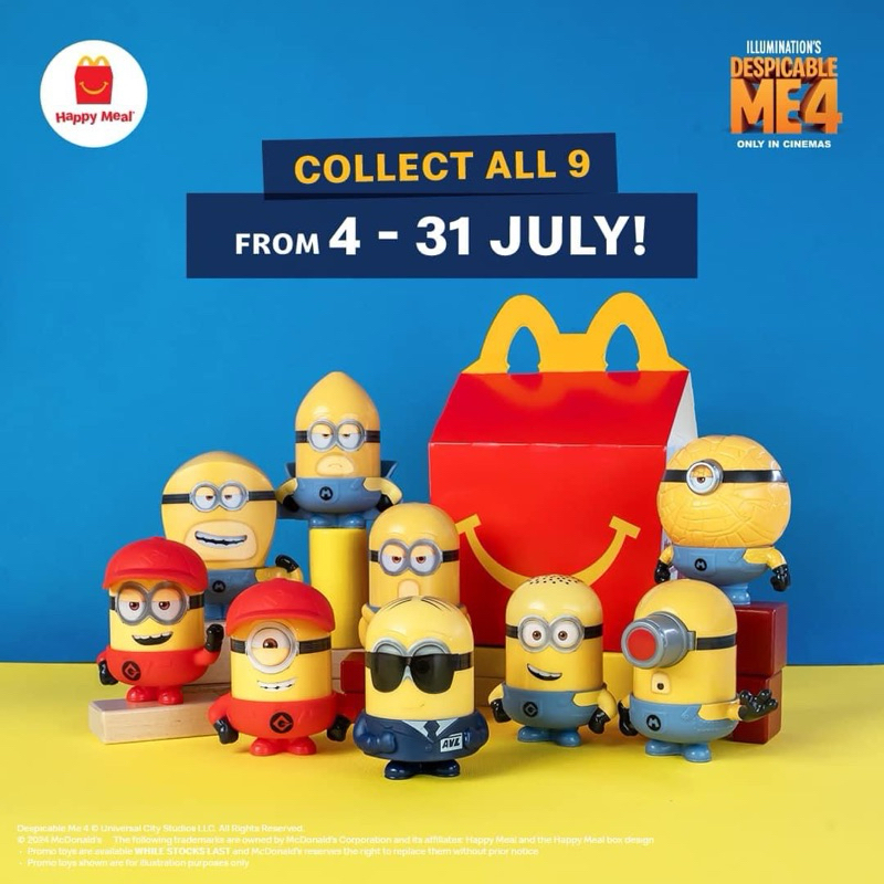 McDonald’s McD Mekdi 2024 Despicable Me 4 Minions Minion Happy Meal ...