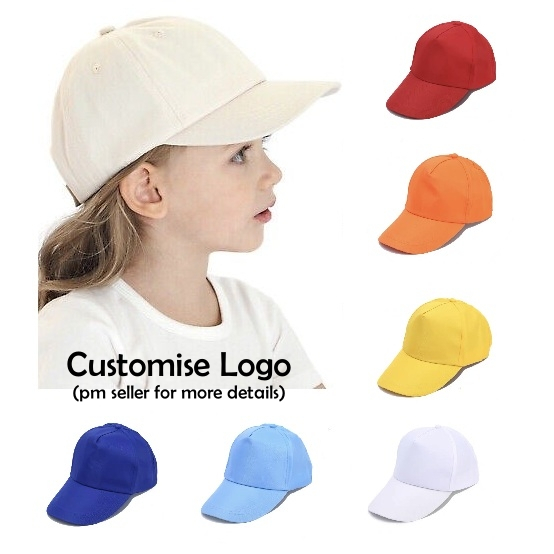 Children Baseball Cap Plain🔥Ready Stock Kids🔥Adjustable Customise Logo ...