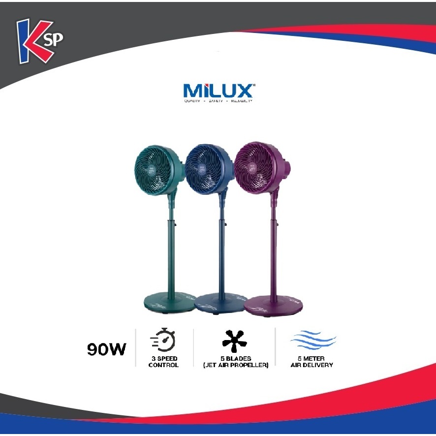 MILUX 10" Zefiro Gale Fan MGF10 JET AIR FAN Stand Fan Desk Fan Kipas ...