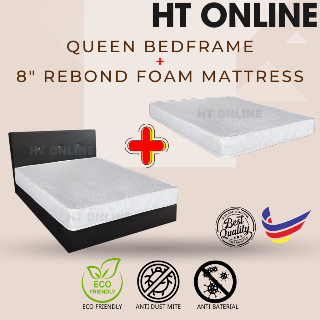 Ht Online 8 inch Rebond Mattress with Bed frame Queen Mattress with ...