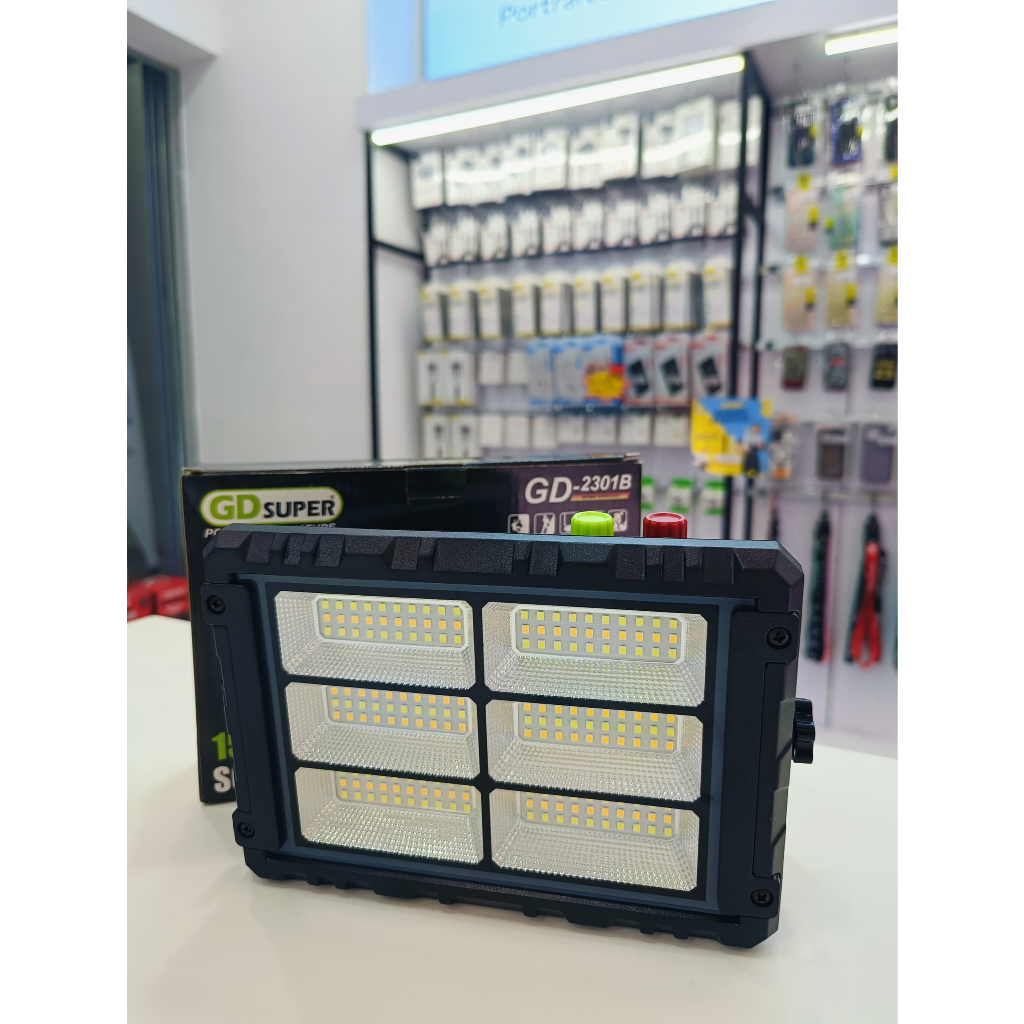 🔥GD-2301B 150W MULTI FUNCTION SOLAR PORTABLE FLOOD LIGHT🔥 | Shopee Malaysia