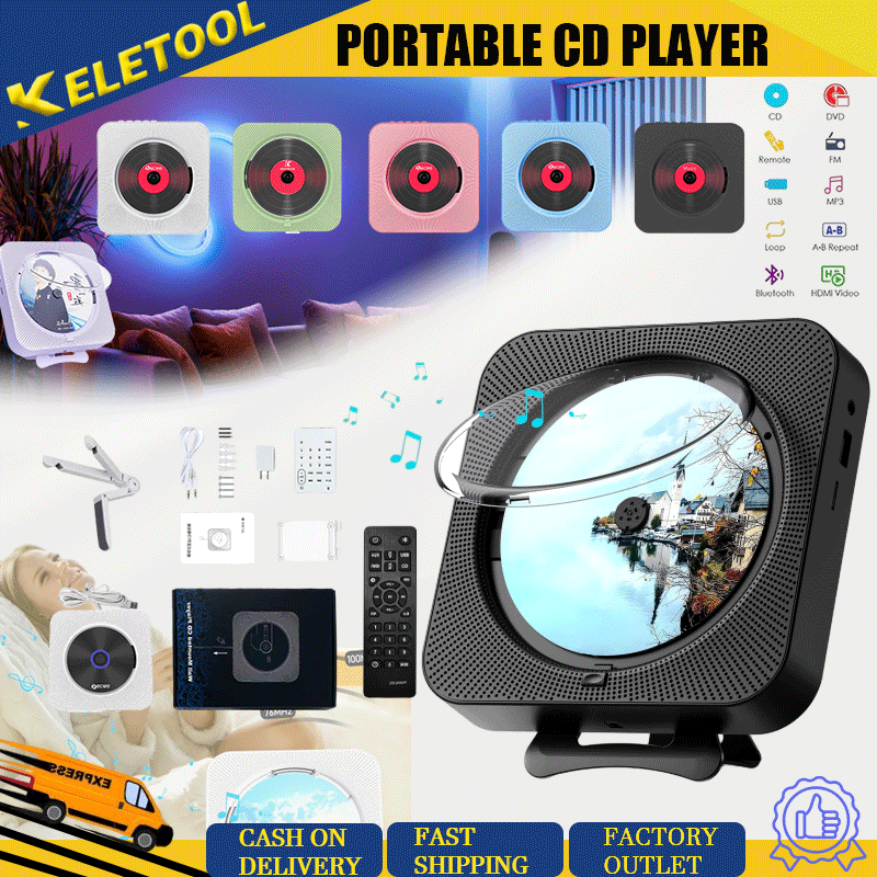 Wall Mounted CD Player Surround Sound FM Radio Bluetooth USB MP3 Disk ...