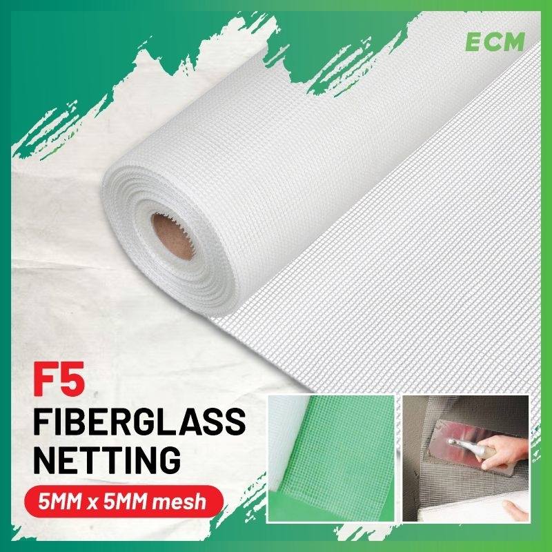 5MM MESH F5 SELF-ADHESIVE FIBERGLASS NETTING (FULL ROLL 1M X 50M ...