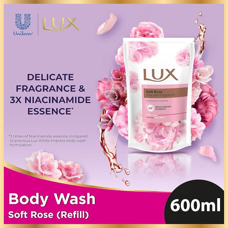 LUX BODY WASH REFILL 600ml SOFT ROSE/MAGICAL ORCHID/BRIGHT IMPRESS ...