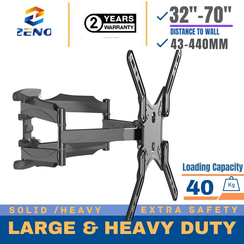 ZENO 32"-70" P500 Full Motion Wall Mount Tv Bracket Swivel Tilt Extend ...