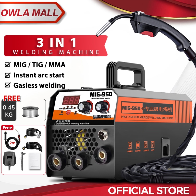 MIG/MMA-950 MIG Welding Machine Gasless MIG/MMA/TIG 3IN1 Inverter IGBT Welder Portable（ Free ...