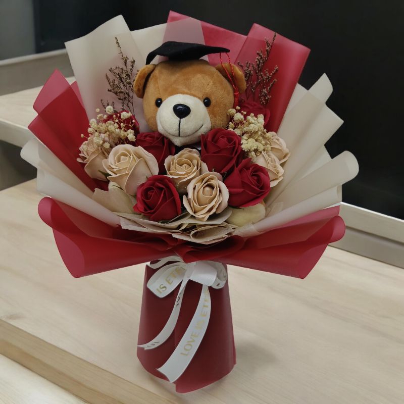 convocation convo graduation soap flower bear bouquet gift surprise ...