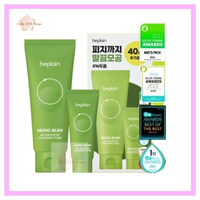 BEPLAIN [SIZE UP GIFT SET] Mung Bean PH-Balance Cleansing Foam | Shopee ...