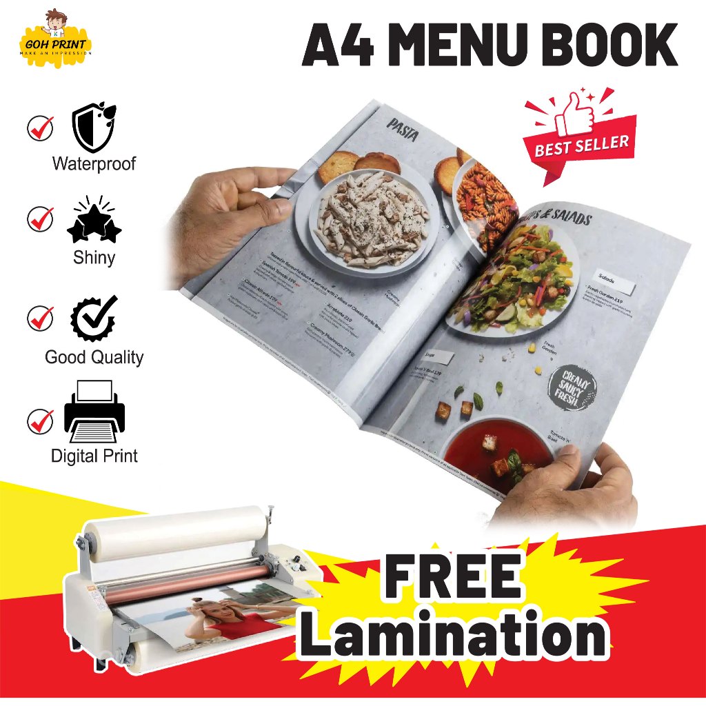 A4 Restaurant Menu Book Printing , NO MOQ | Shopee Malaysia