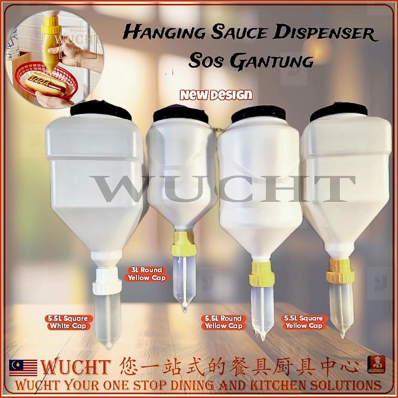 【WUCHT】JD Hanging Sauce Dispenser 5500ml 5.5 liters Bottle JD-HSB5L ...