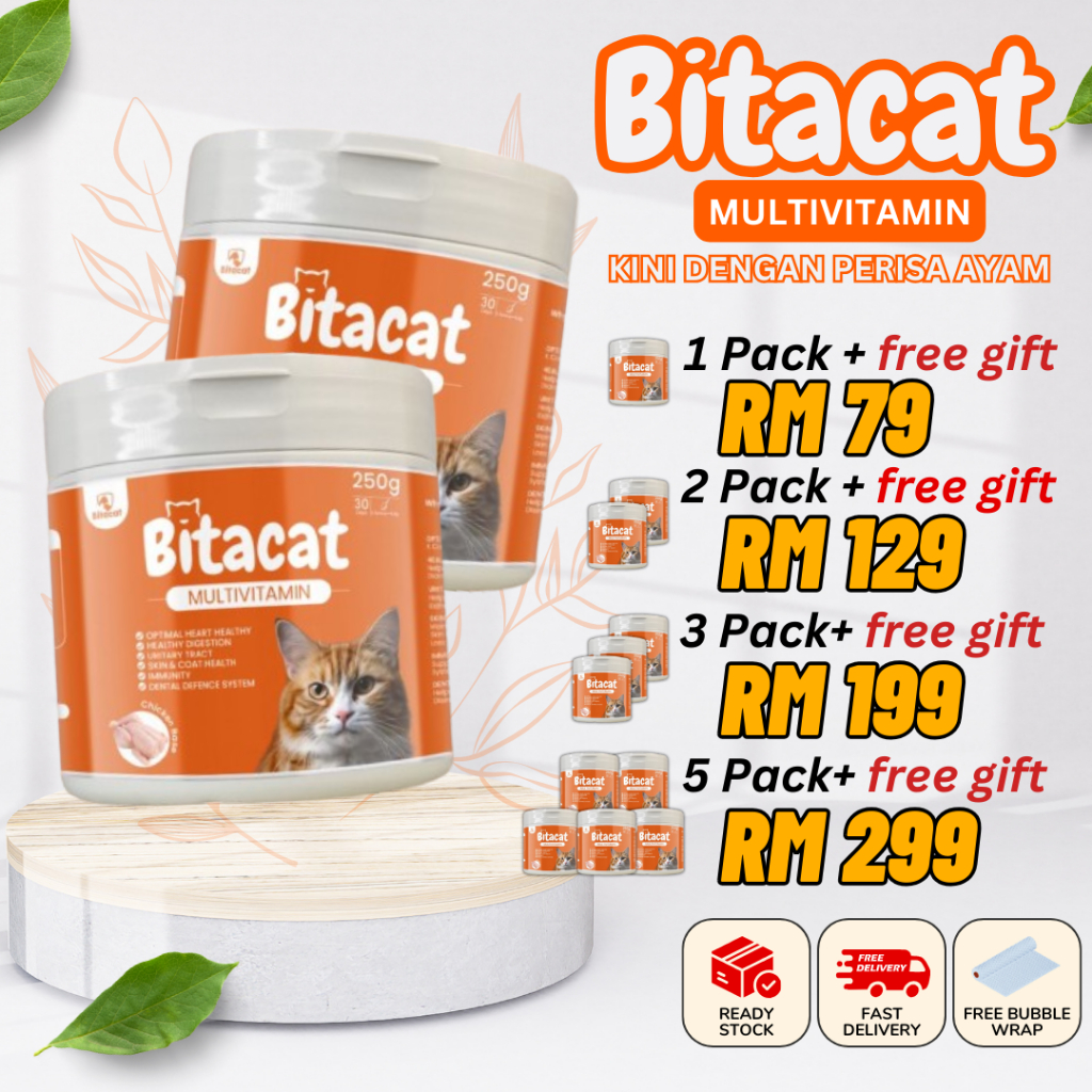 [100% ORIGINAL] BITACAT MULTIVITAMIN PERISA AYAM KUCING SIHAT BULU ...