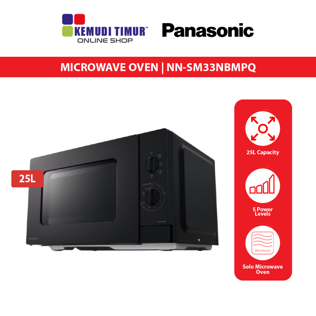 PANASONIC MICROWAVE OVEN 25L SOLO (BLACK) | NN-SM33NBMPQ | Shopee Malaysia