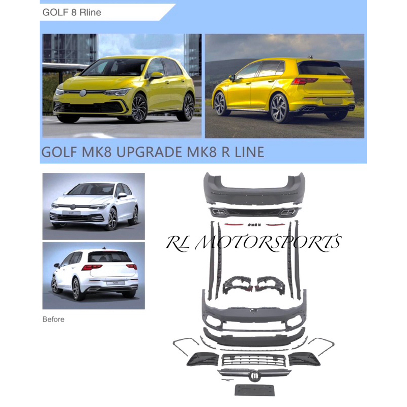 Volkswagen Golf MK8 2022 2023 2024 R Line bodykit body kit front rear ...