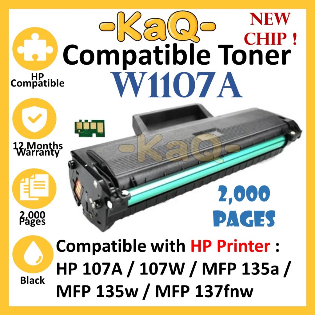 Compatible HP W1107A 107 107A 1107 W1107 with NEW CHIP Toner Cartridge ...