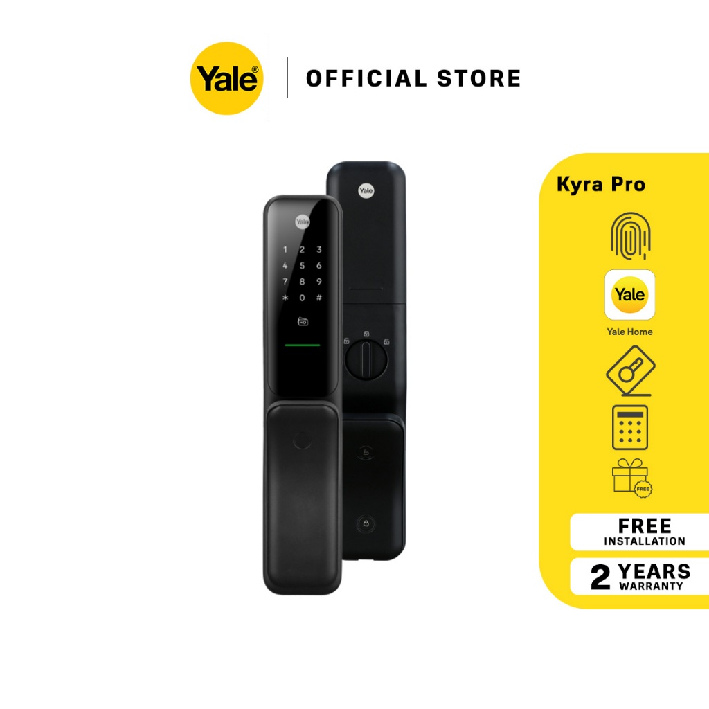 Yale Kyra Pro Push Pull Mortise Slim Smart Door Lock - Fingerprint/ PIN Code/ CPU Card ...