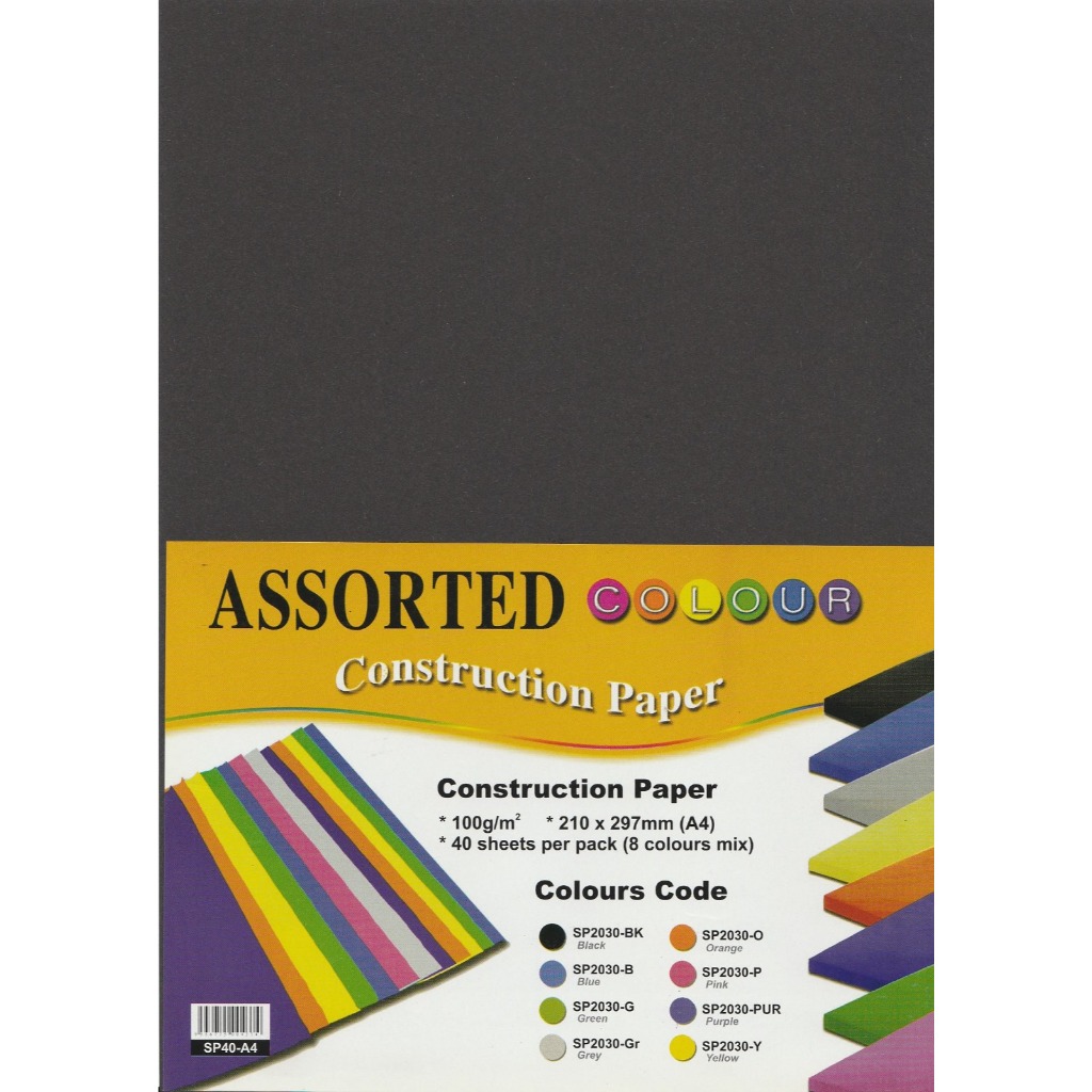 Standard Sugar Paper Craft Paper Handy Mix Assorted Colors 40 pieces 8 ...