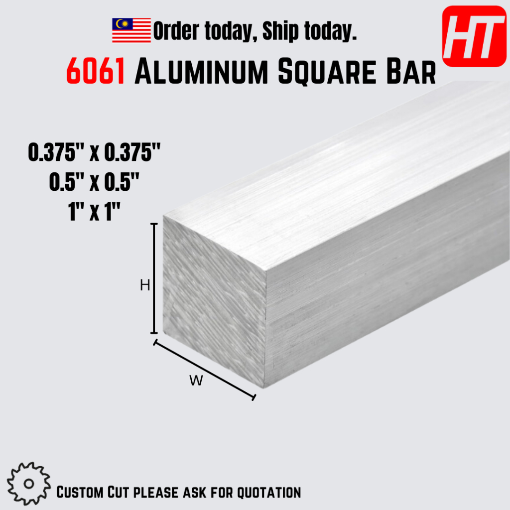 [Custom Length] 6061 Aluminium Square bar | Shopee Malaysia