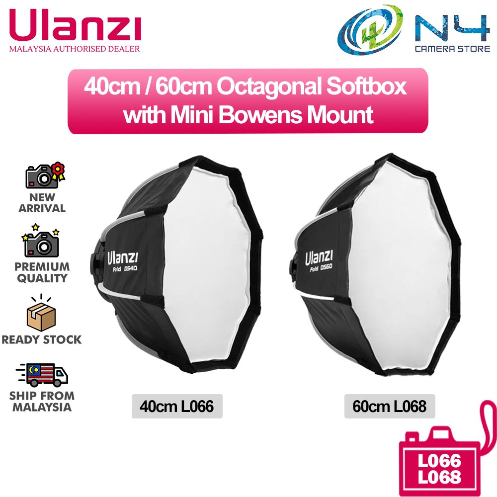 Ulanzi DS40 40CM L066 / DS60 60CM L068 Octagonal Softbox Quick Release with Mini Bowens Mount ...