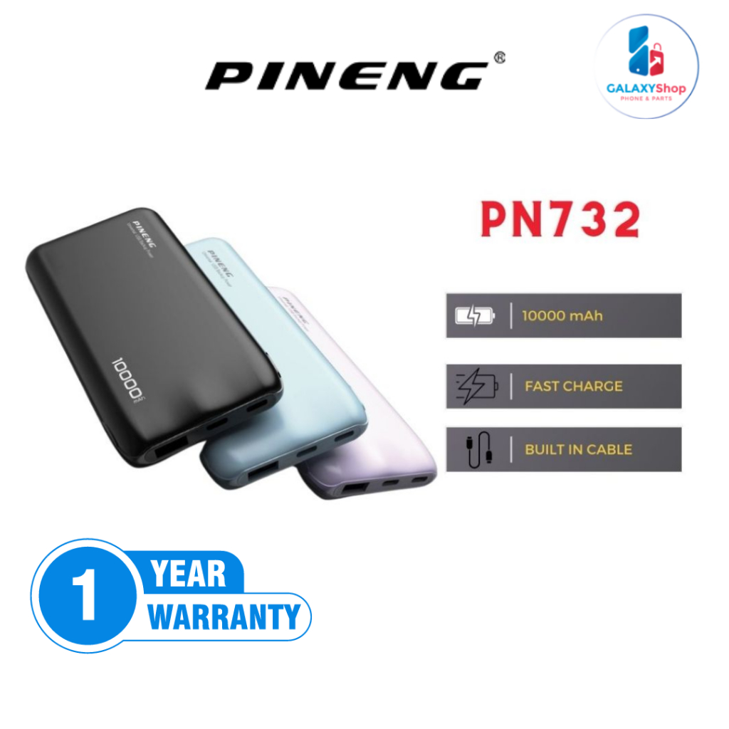 [NEW] PINENG PN-732 10000mAh Powerbank Li-ion Polymer Battery, 4 LED ...