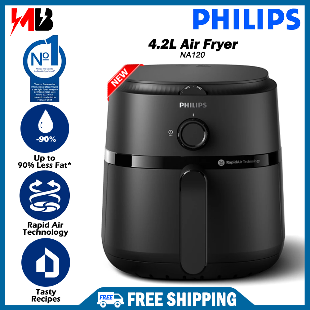 [NEW 2024] Philips 1000 Series AirFryer (4.2L) Air Fryer 1000 Series NA120/09 Rapid Air ...
