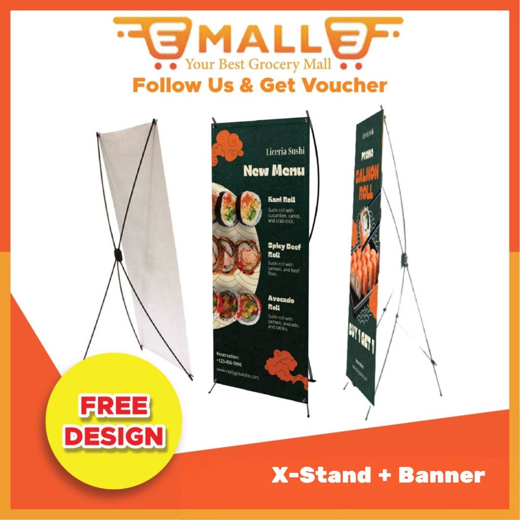 X Stand Adjustable for Banner / Bunting X Stand with Printing (FREE ...