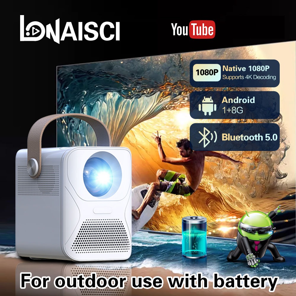 Outdoor Mini Projector For Phone Portable Camping Projector HDMI 1080P ...
