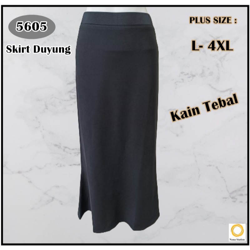 NS 5605 Plus Size L -4XL Women Big Size Duyung Skirt Stretchable Fabrics (Kain Tebal) | Shopee ...