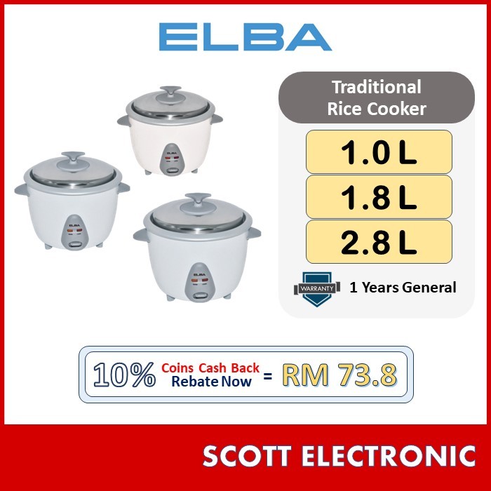 (READY STOCK) ELBA 1.0L 1.8L 2.8L Traditional Rice Cooker Periuk Nasi ...